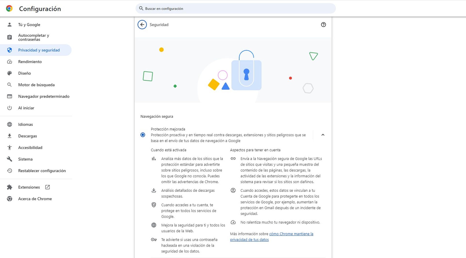 Cómo activar y configurar la navegación segura de Google Chrome para protegerte de los hackers