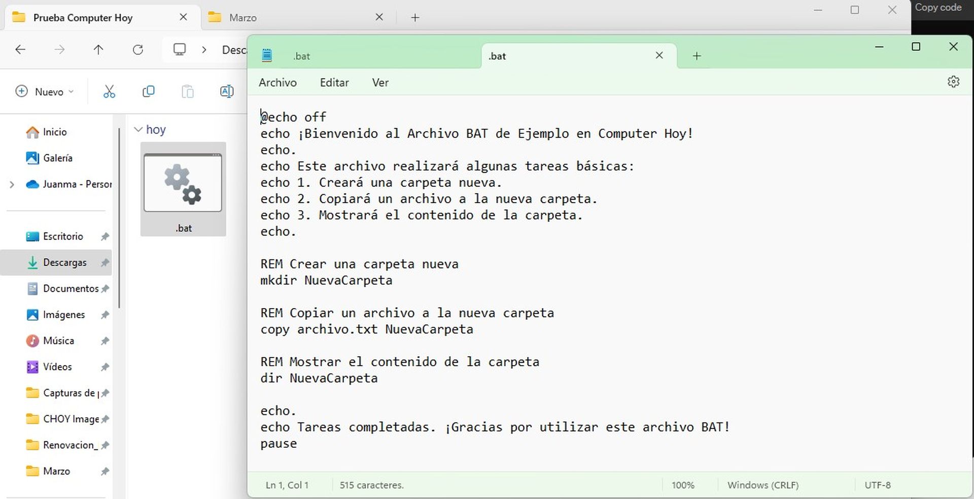 Qué es un archivo BAT, para qué sirve y cómo abrirlo en Windows 11