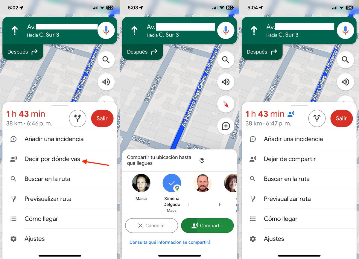 Cómo compartir la hora de llegada a tu destino en Google Maps con amigos y familiares