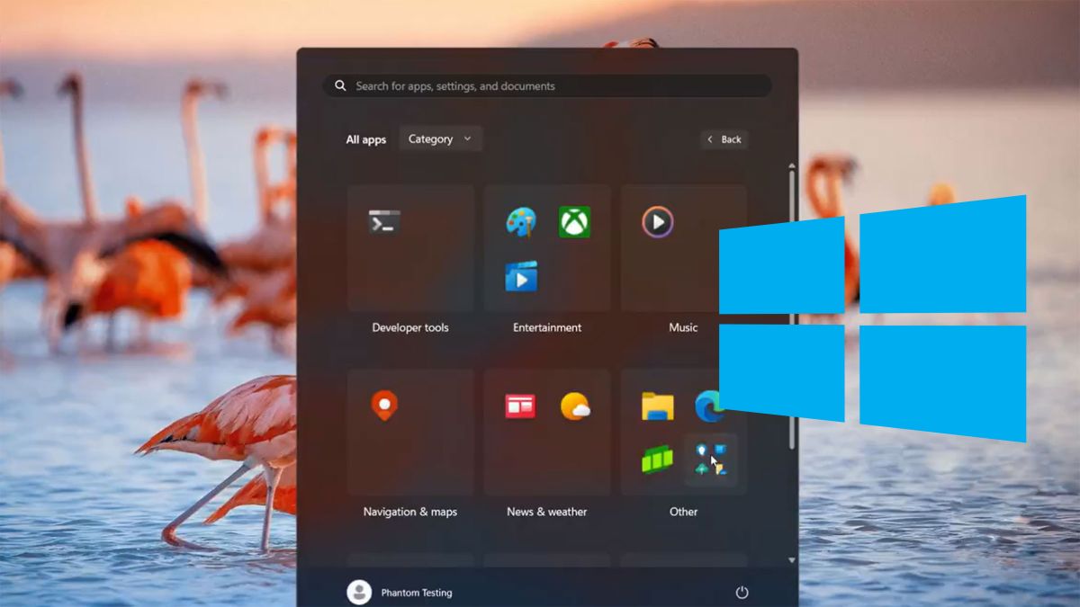 Así es la nueva vista de aplicaciones por categorías del menú inicio de Windows 11