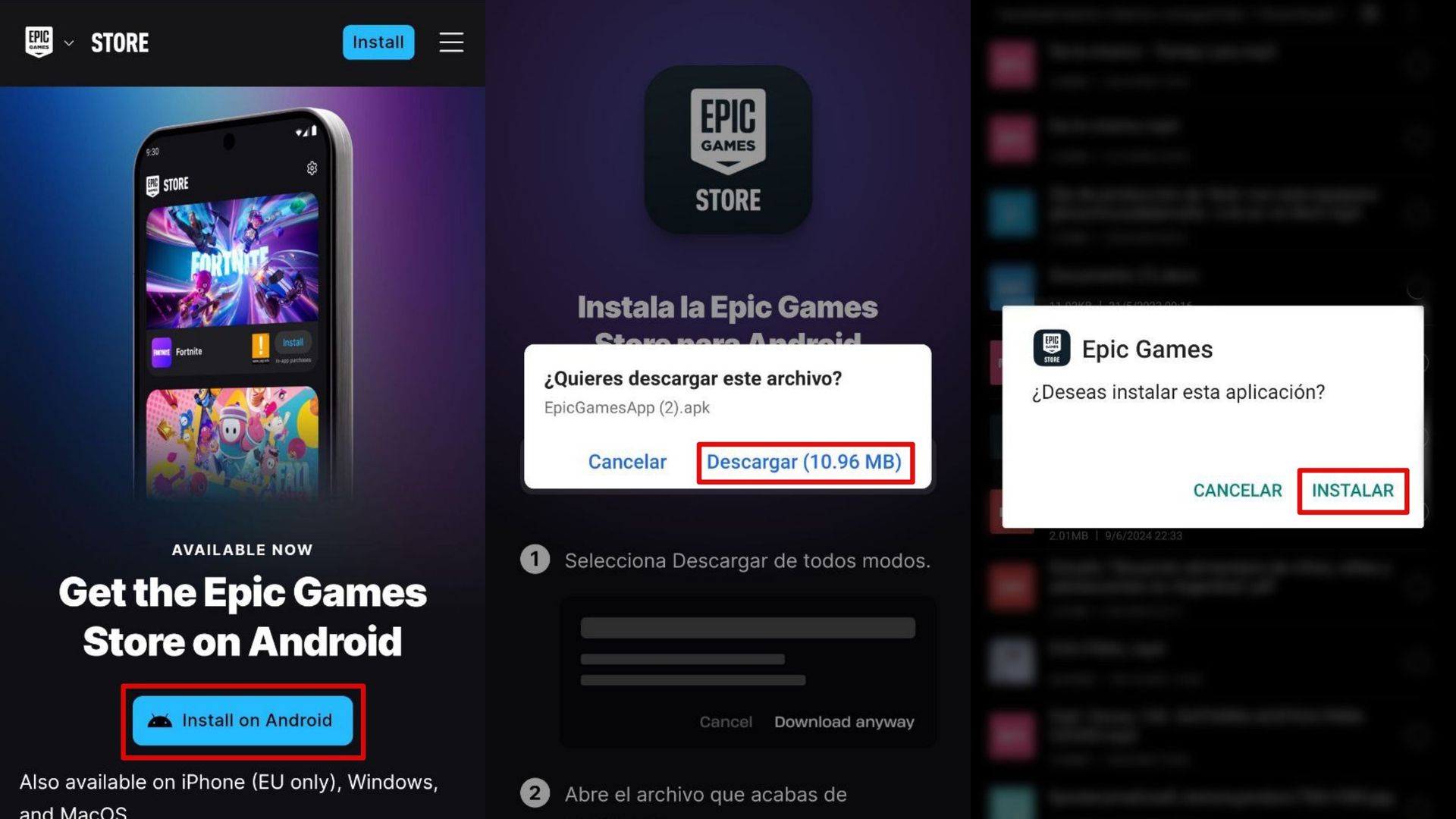 Cómo instalar Epic Games en Android e iOS