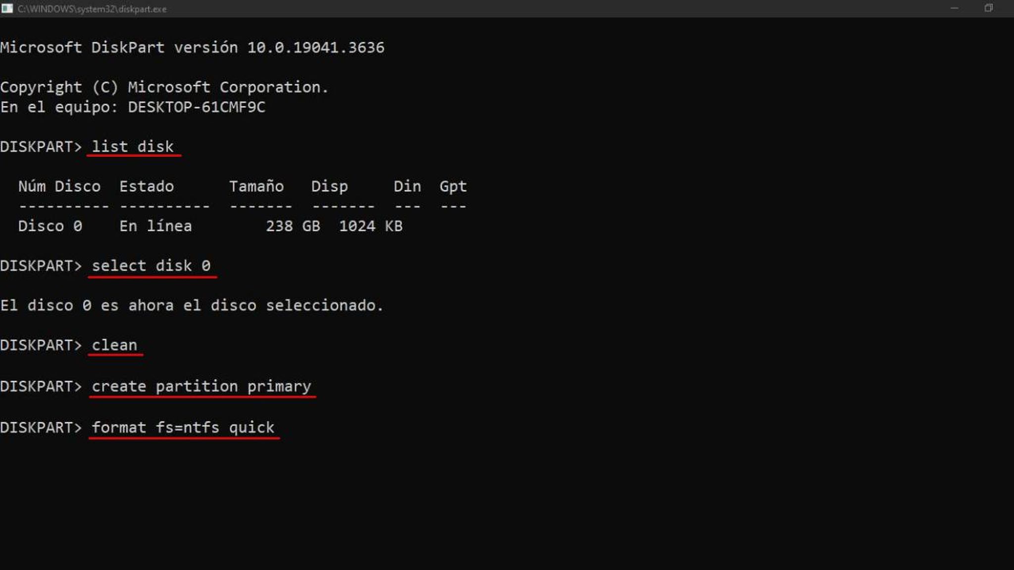 Cómo usar el comando DiskPart para gestionar las particiones en Windows