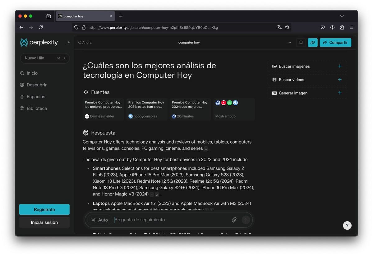 He instalado la IA de Perplexity como buscador de mi navegador y ya no ...
