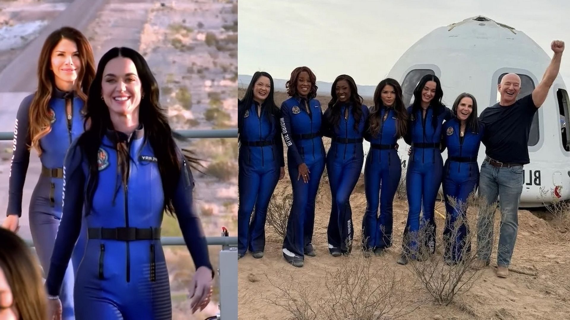 La cantante Katy Perry y la primera misión espacial solo con mujeres, viajan con éxito al espacio