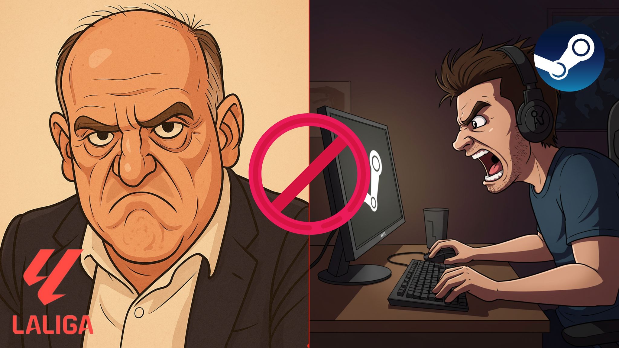 LaLiga y Javier Tebas destrozan Steam por los bloqueos a Cloudflare en España