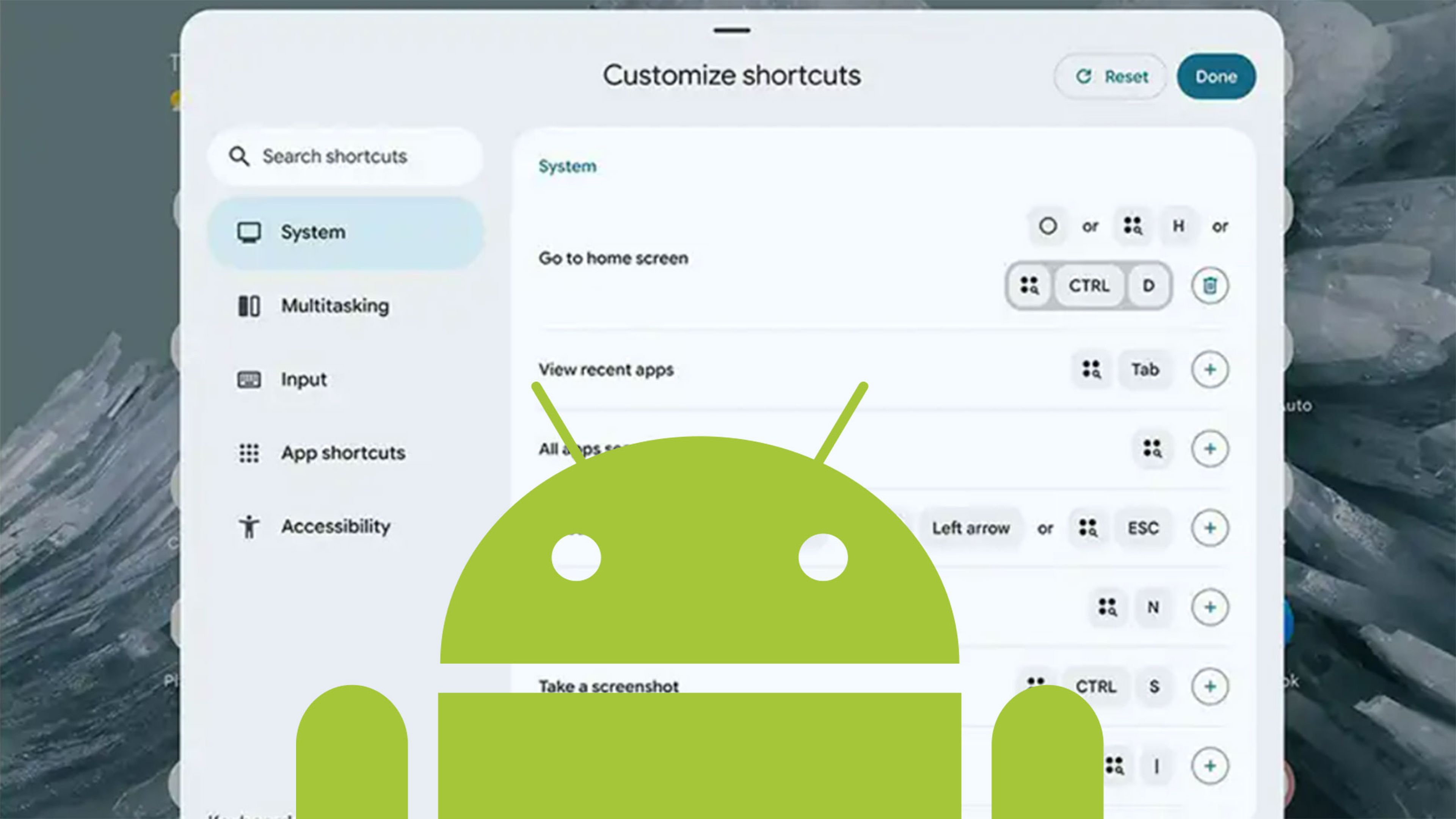 Android 16 permitirá crear atajos de teclado personalizados