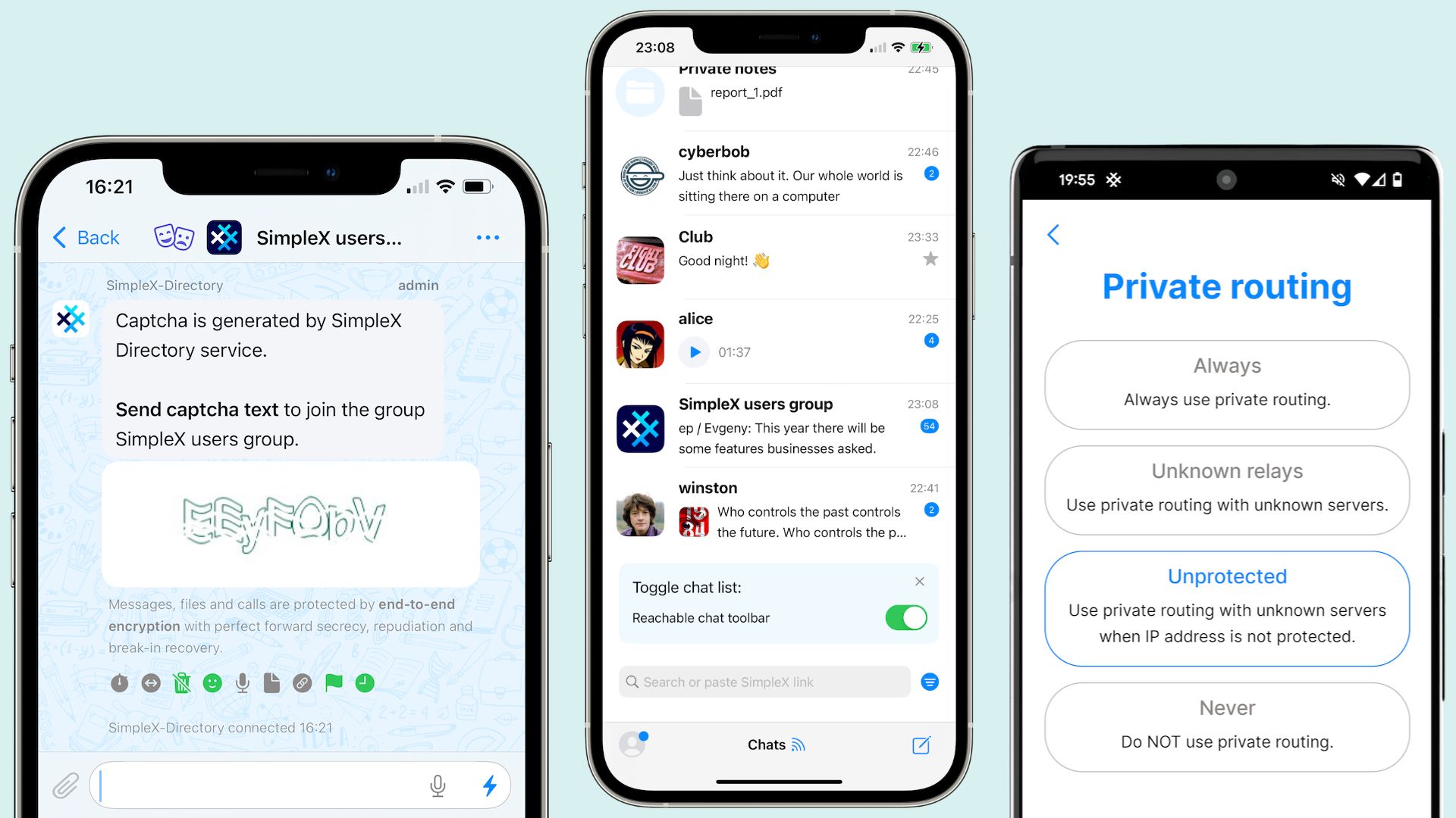 He probado 3 apps de mensajería que no requieren número de teléfono ...