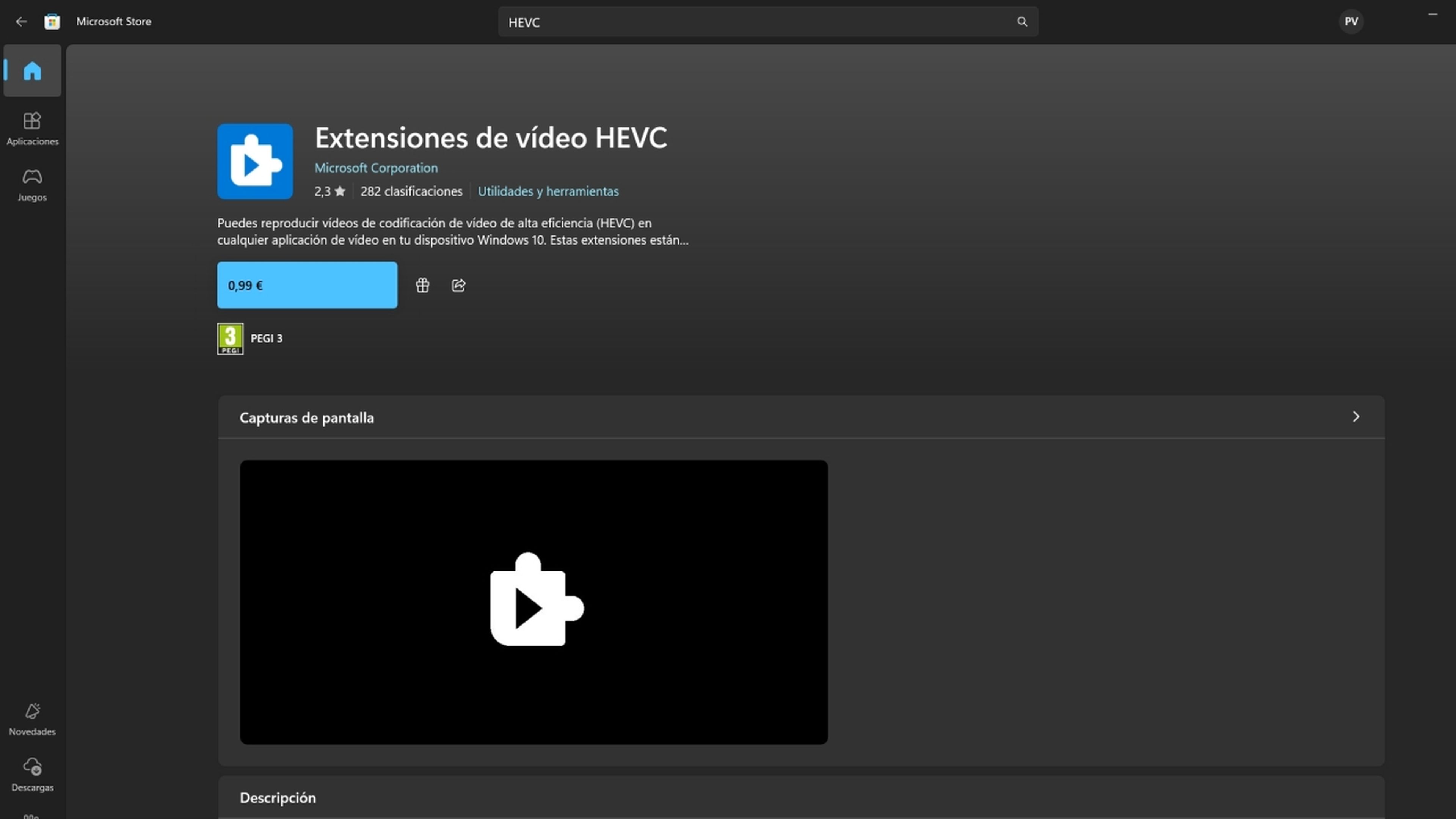 Cómo instalar gratis el códec HEVC gratis en Windows 11